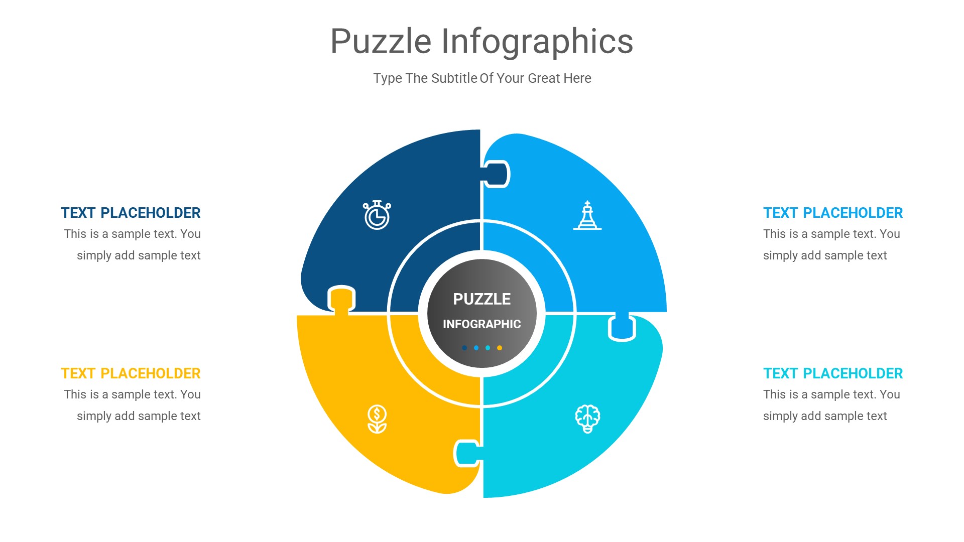 Puzzle Infographics PowerPoint Template Diagrams, Presentation Templates