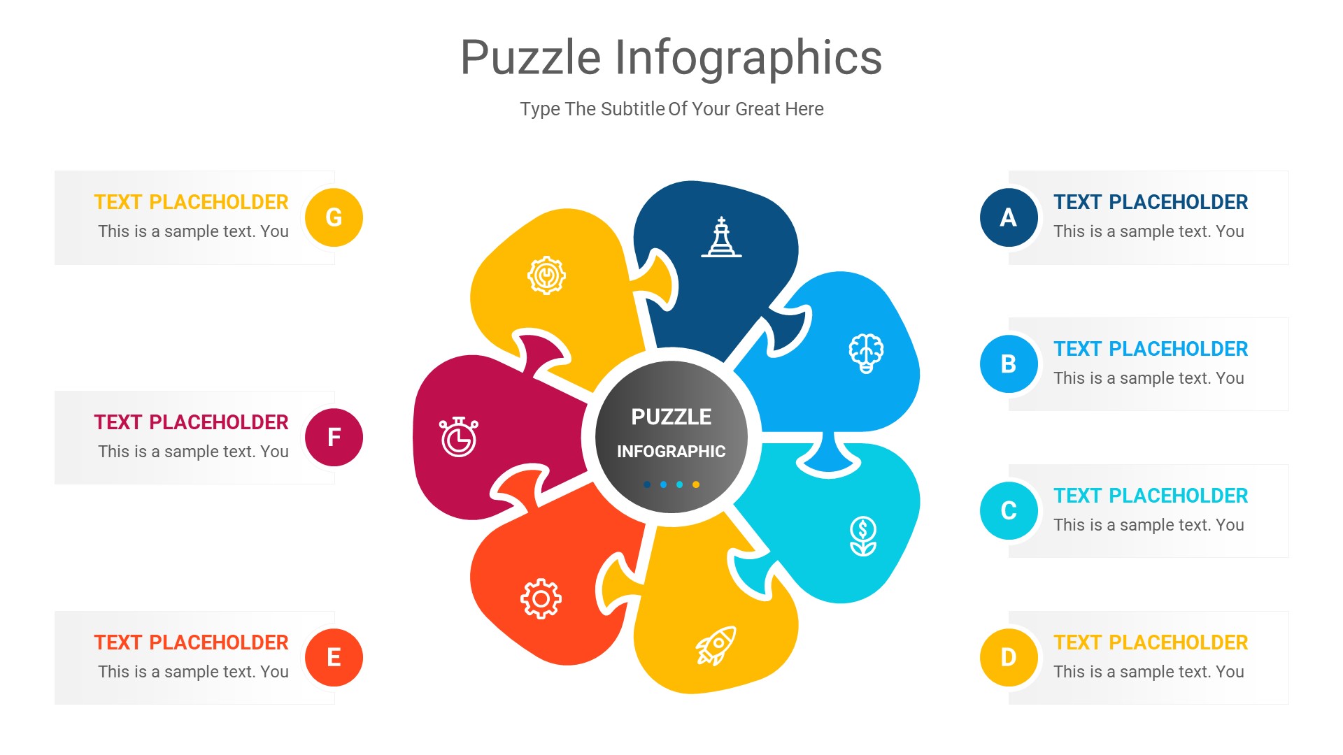 Puzzle Infographics PowerPoint Template Diagrams, Presentation Templates