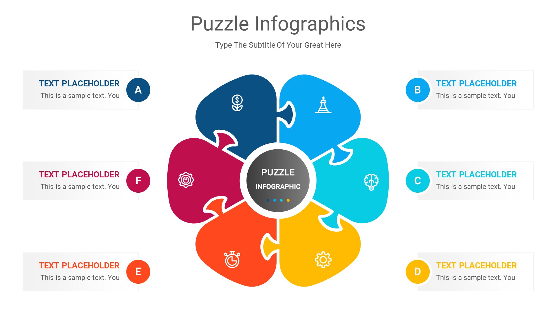 Puzzle Infographics PowerPoint Template Diagrams, Presentation Templates