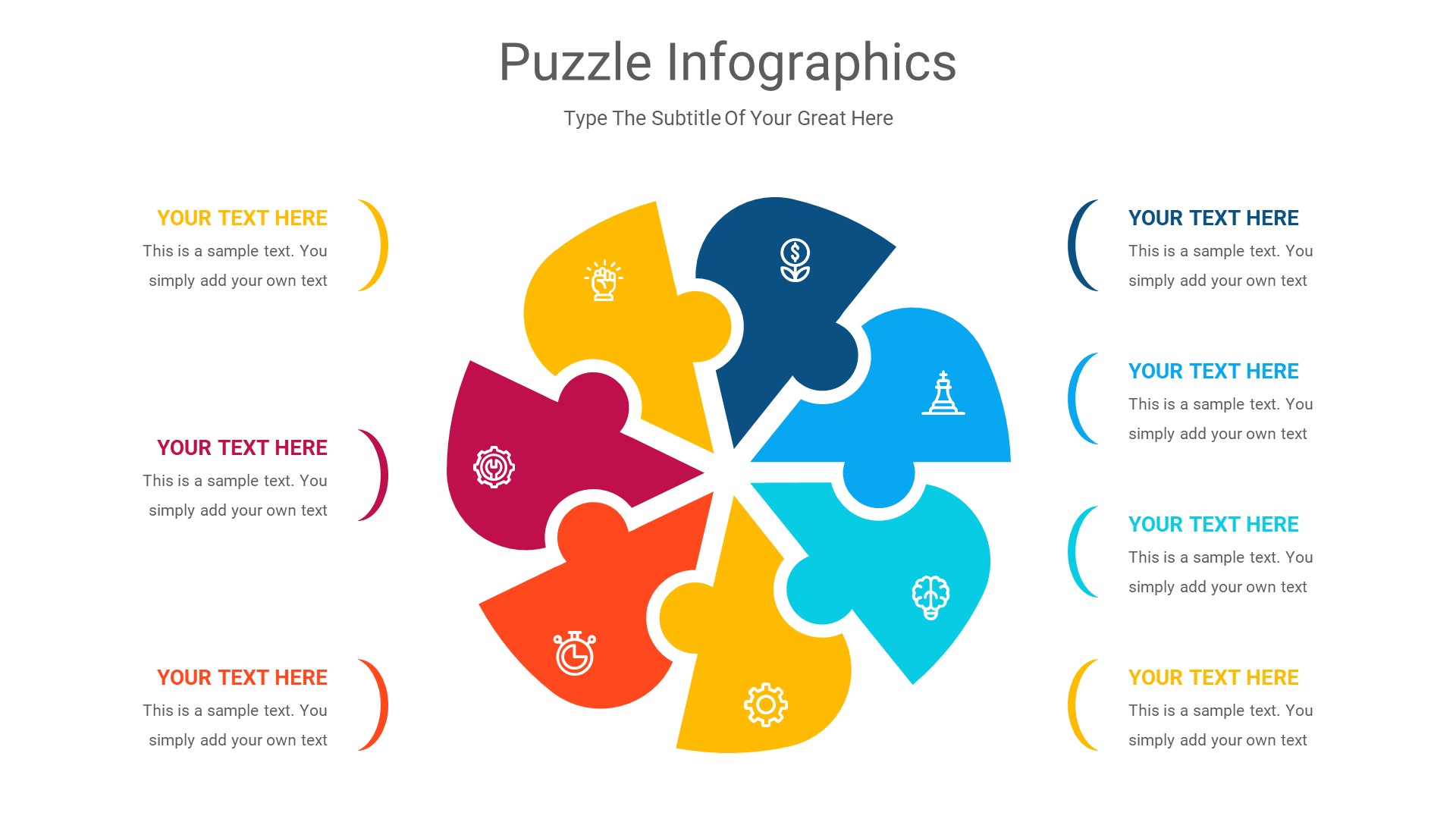 Puzzle Infographics PowerPoint Template Diagrams, Presentation Templates