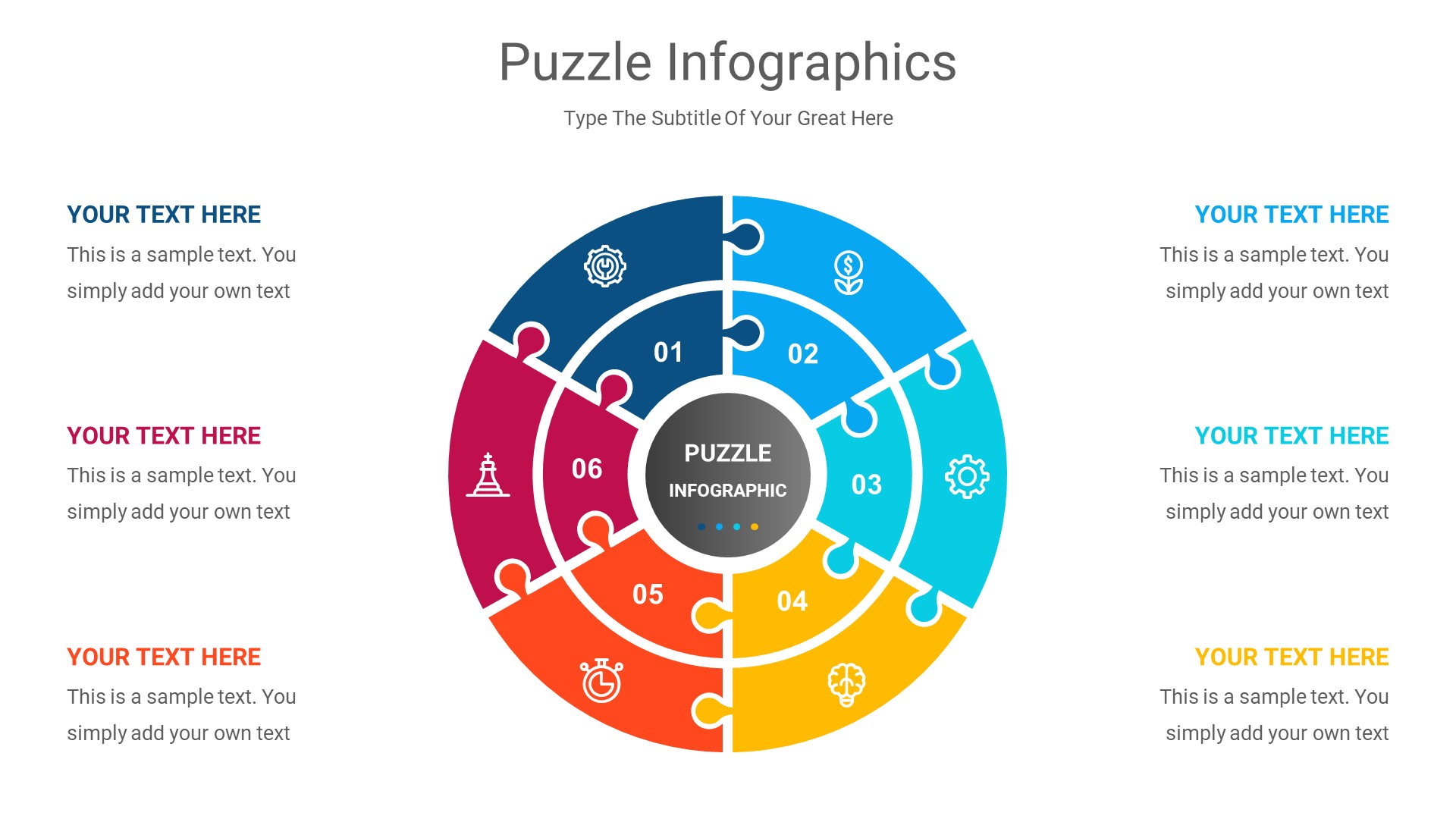 Puzzle Infographics PowerPoint Template Diagrams, Presentation Templates