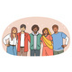 Multicultural Smiling Friends Pose Hug Together, Vectors | GraphicRiver