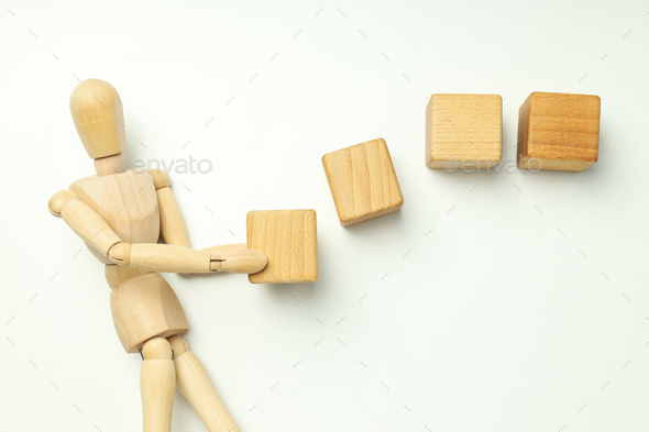 Risk protection and eliminating the risk, top view Stock Photo by ...
