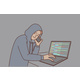 Man Hacker with Laptop and Making Phone Call is, Vectors | GraphicRiver
