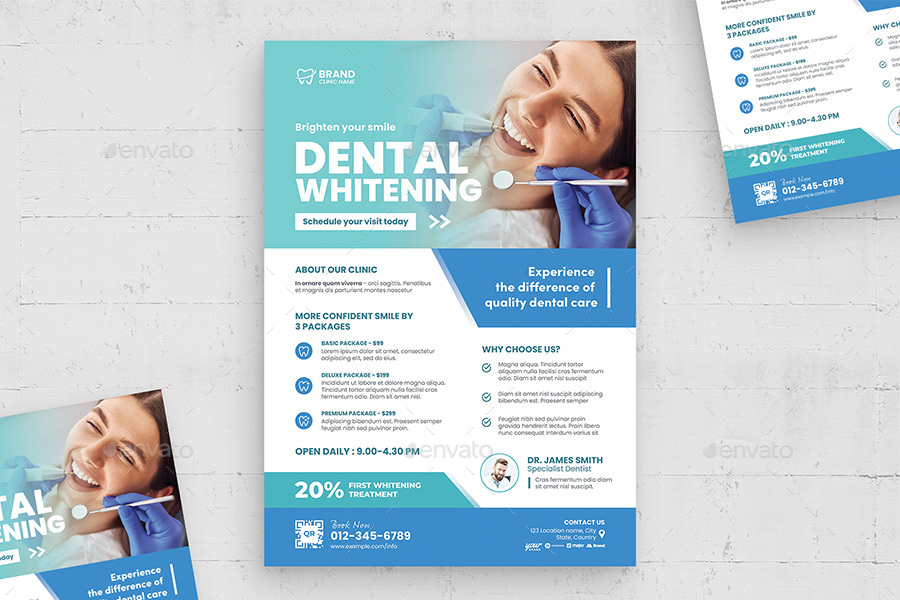 Dental Clinic Flyer Template, Print Templates | GraphicRiver