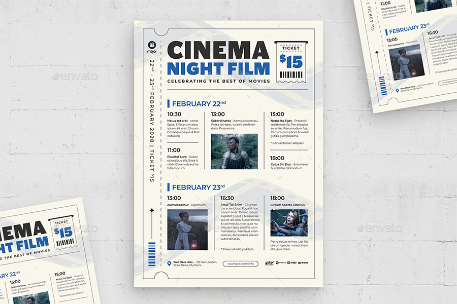 Film Festival Flyer Template, Print Templates | GraphicRiver
