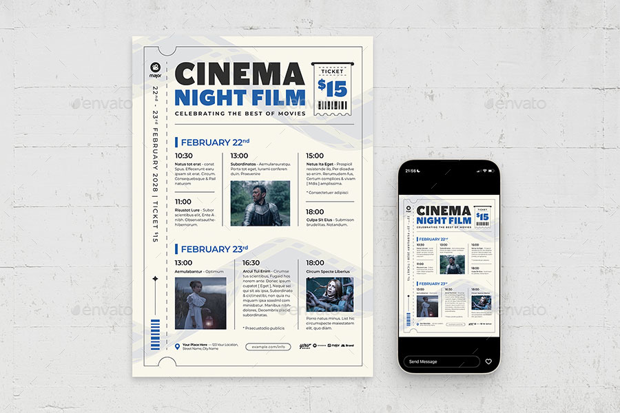 Film Festival Flyer Template, Print Templates | GraphicRiver