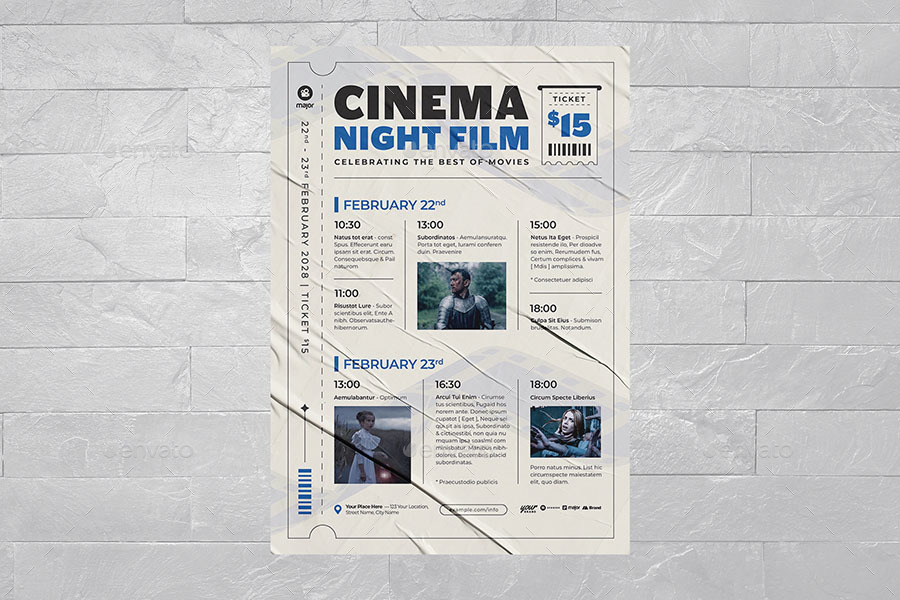 Film Festival Flyer Template, Print Templates | GraphicRiver