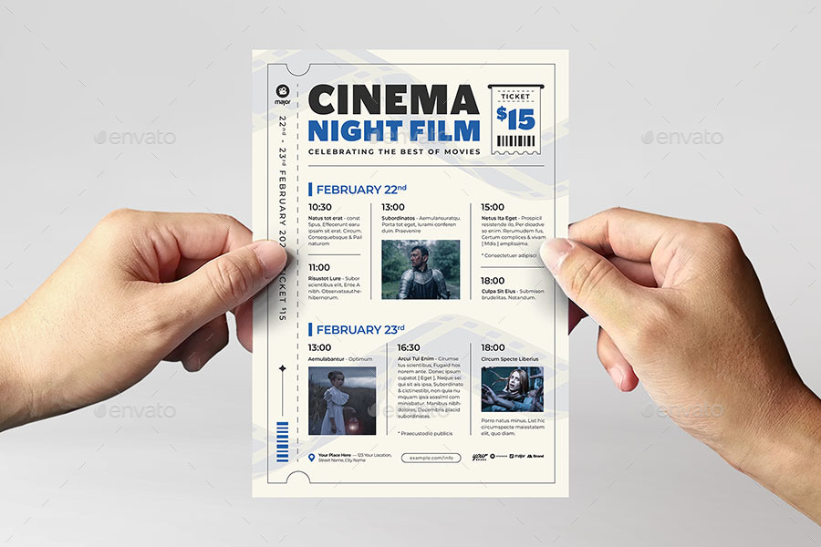 Film Festival Flyer Template, Print Templates | GraphicRiver
