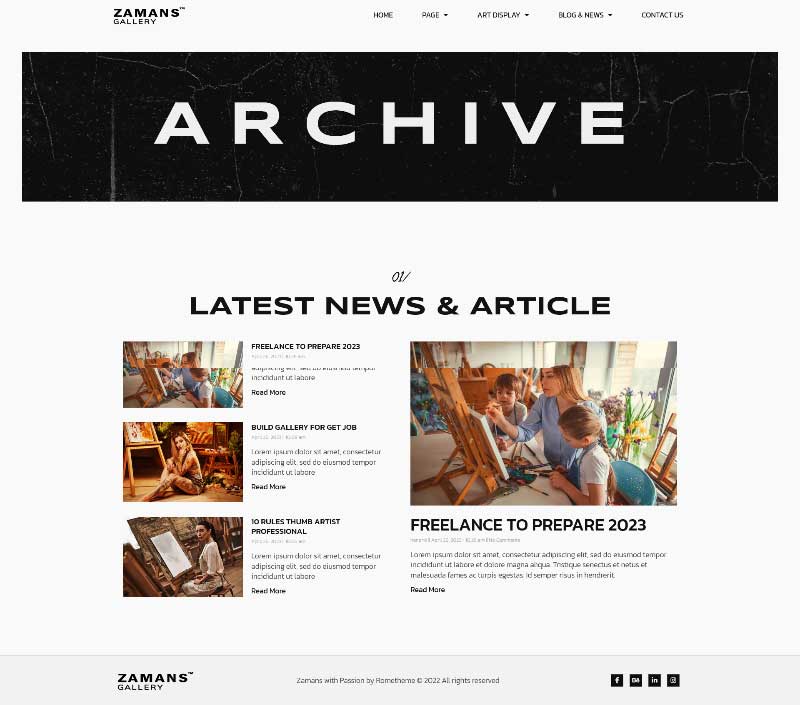 Zamans - Personal Painting Portfolio Elementor Pro Template Kit by ...