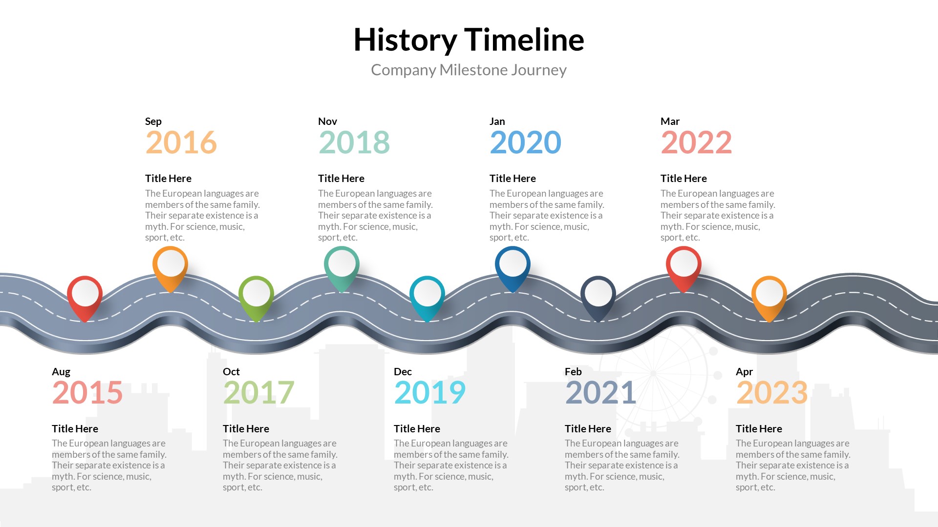 Business History Timeline Infographics PowerPoint Template ...