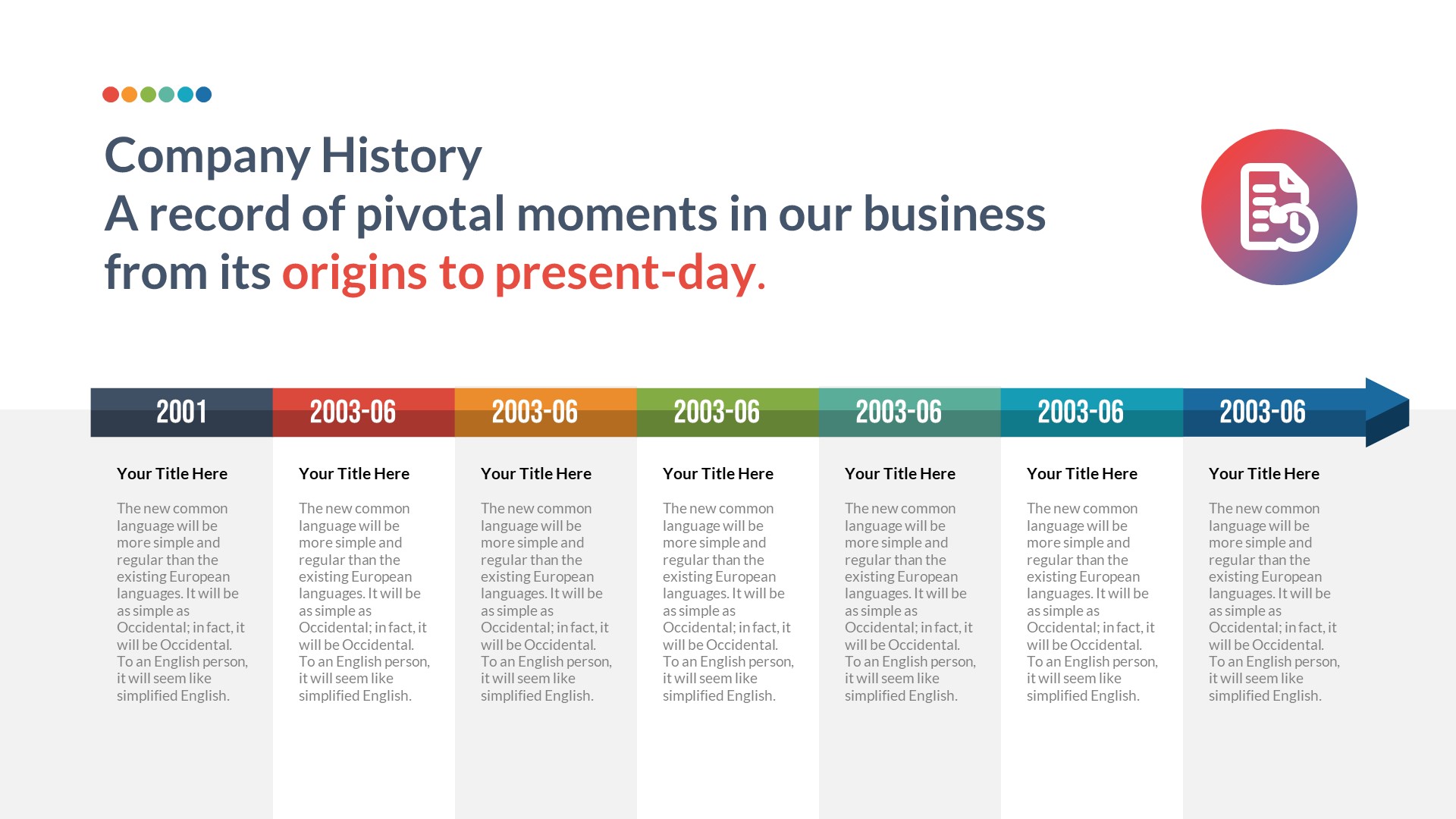 Business History Timeline Infographics PowerPoint Template ...