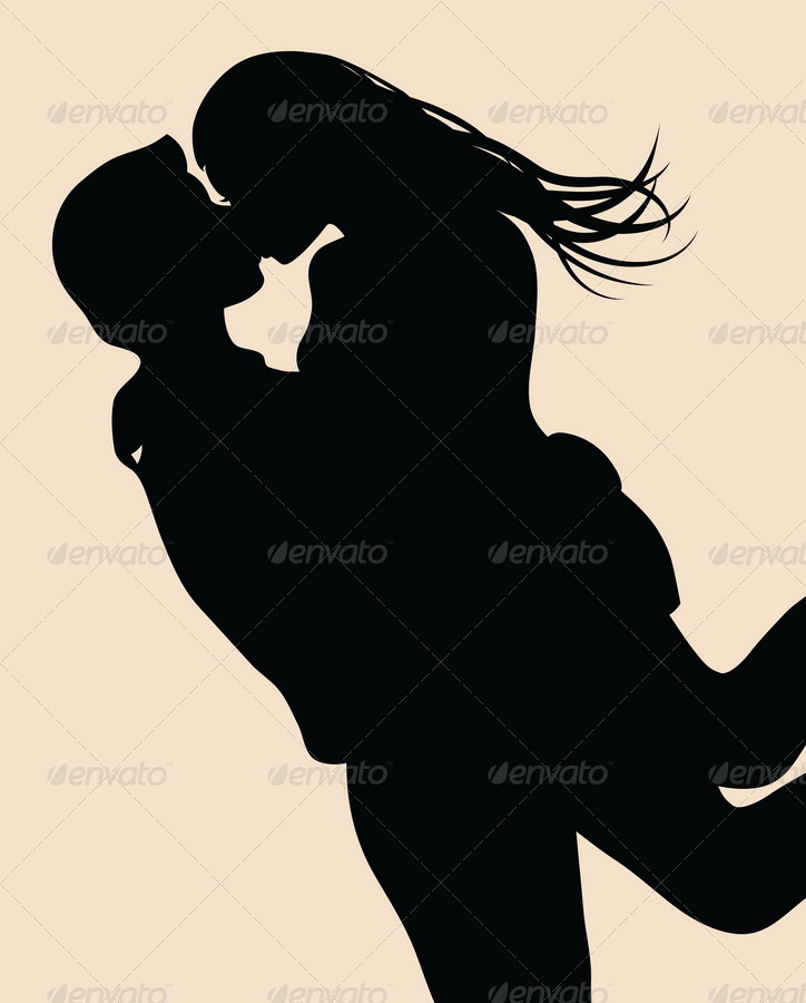 Romantic Love Couple Silhouettes By Comicvector703 Graphicriver