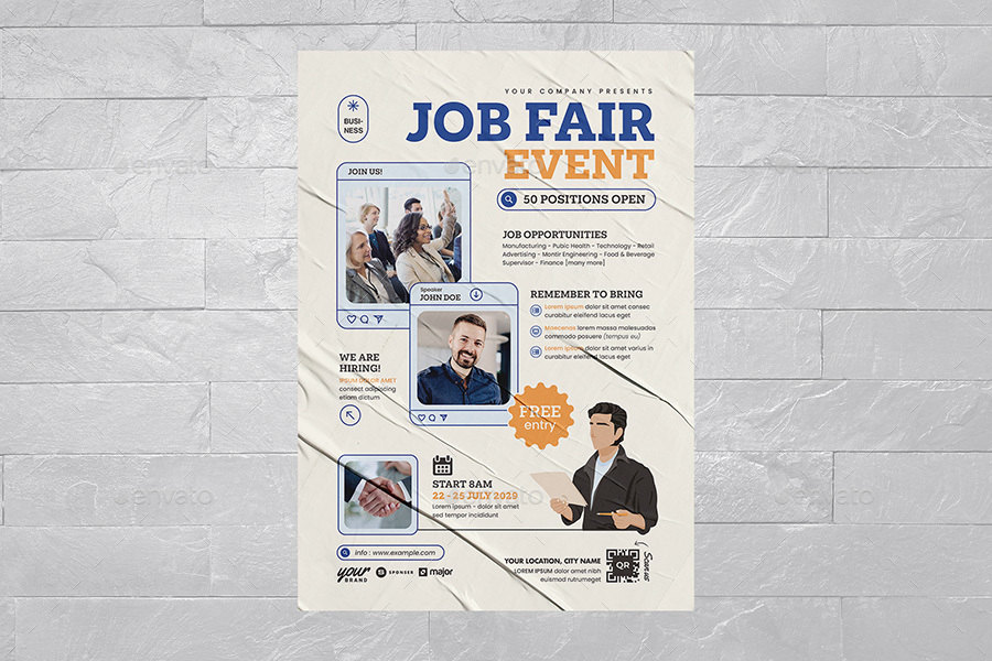 Job Fair Event Flyer Template, Print Templates | GraphicRiver