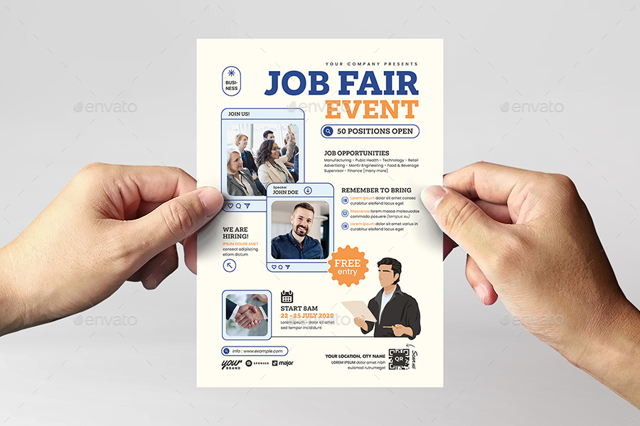 Job Fair Event Flyer Template, Print Templates | GraphicRiver