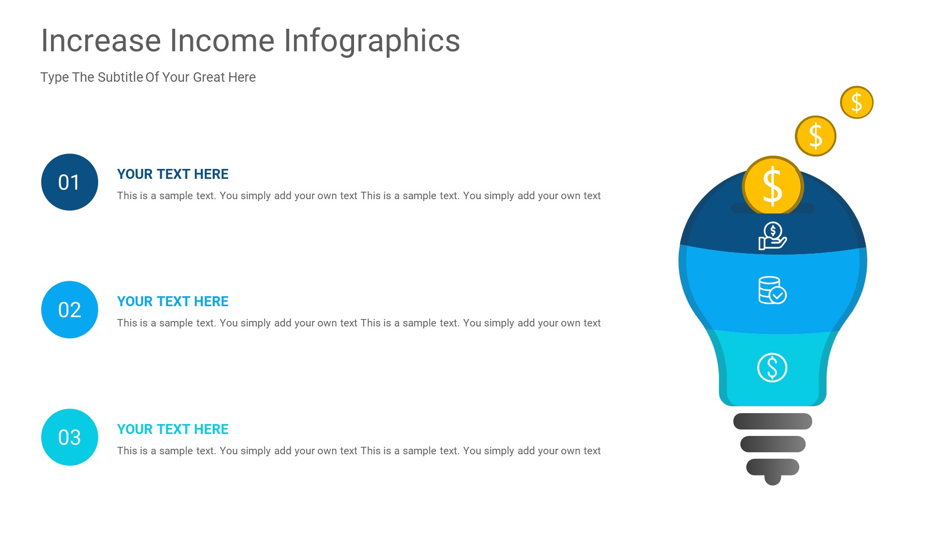 Increase Income Infographics Template Slides, Presentation Templates