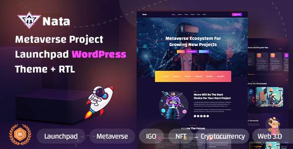 Nata - Metaverse Project Launchpad WordPress Theme by HiBootstrap | ThemeForest