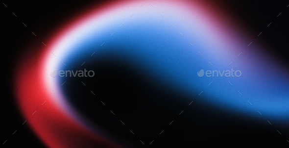 Abstract blue red color wave on black background, neon colors flow ...