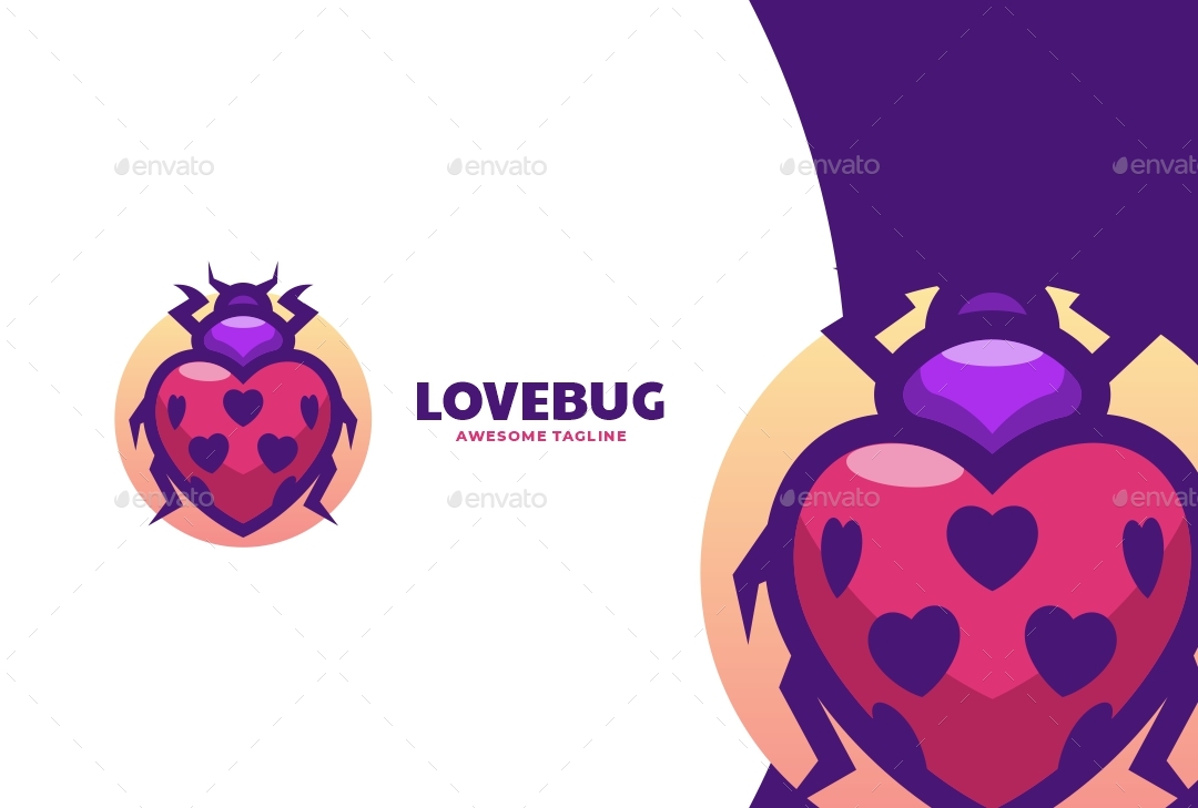 Love Bug Simple Mascot Logo Template, Logo Templates | GraphicRiver