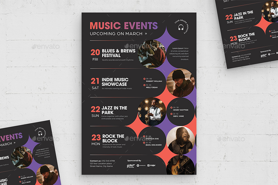 Event Schedule Flyer Template, Print Templates | GraphicRiver