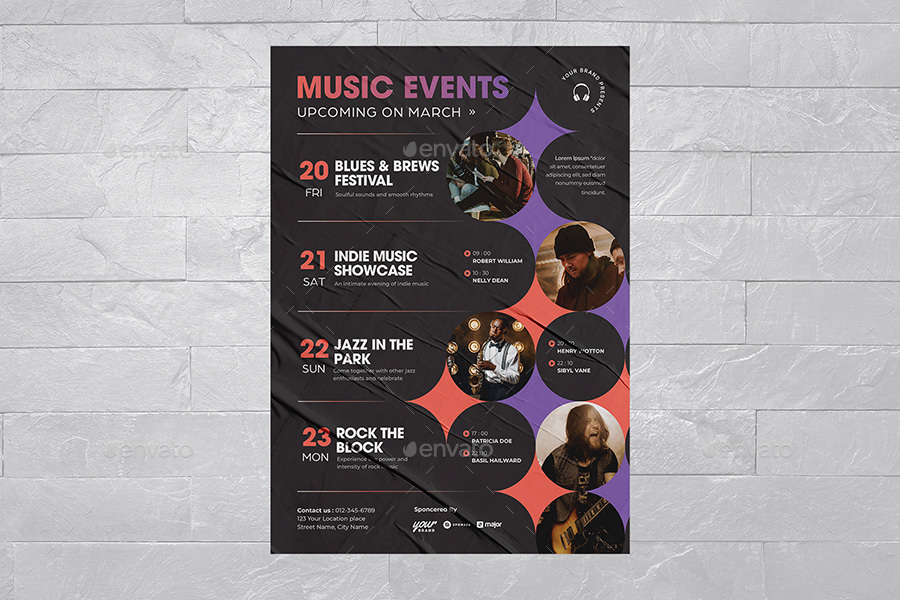 Event Schedule Flyer Template, Print Templates | GraphicRiver