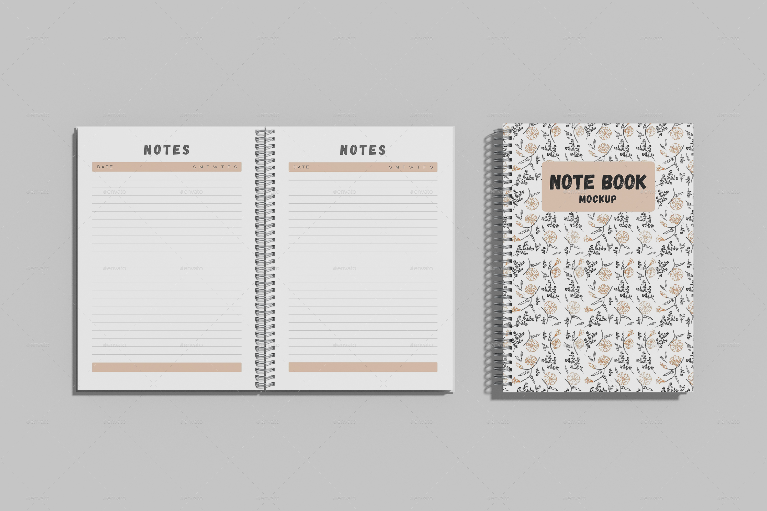 A4 Spiral Notebook Mockup, Graphics | GraphicRiver