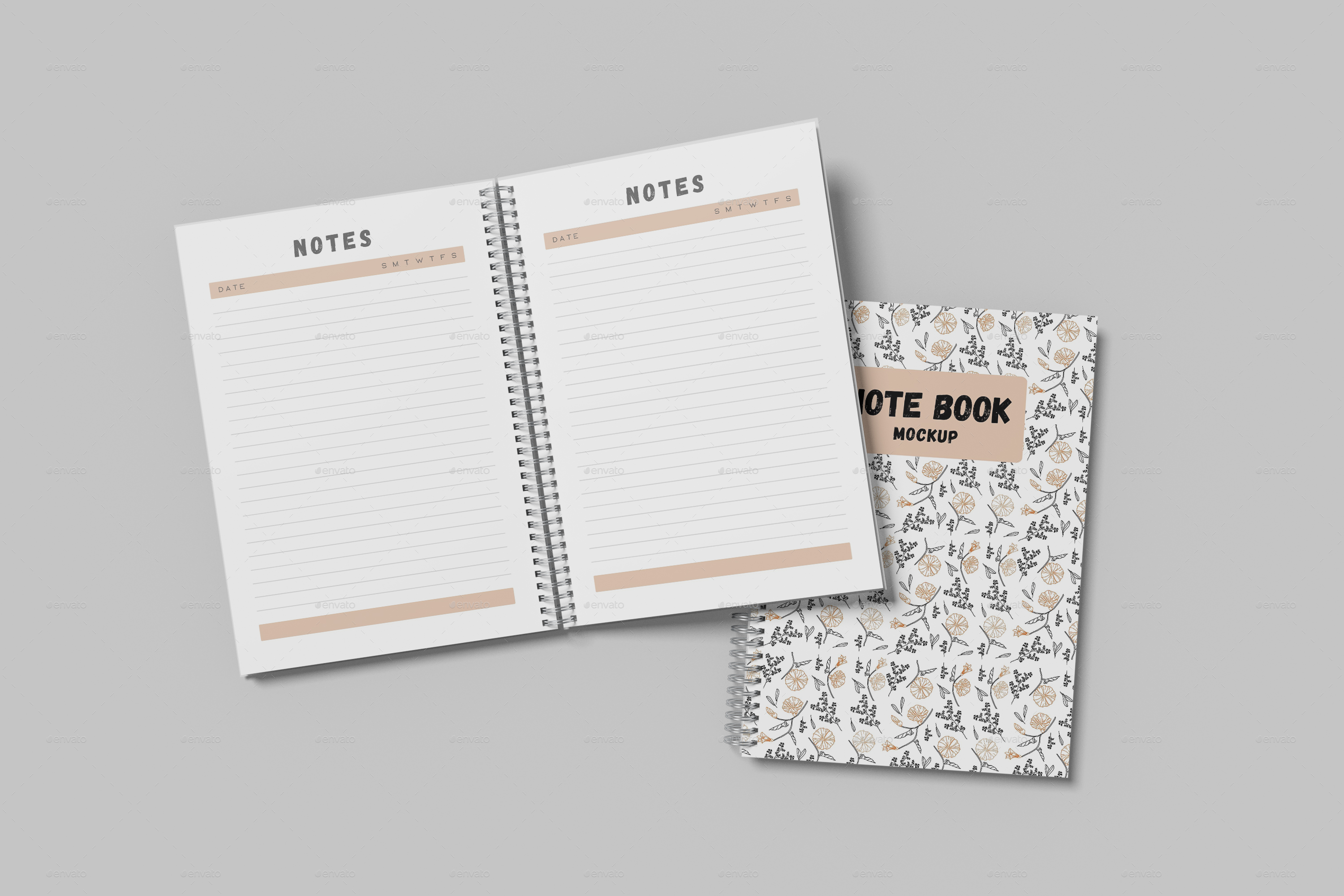 A4 Spiral Notebook Mockup, Graphics | GraphicRiver