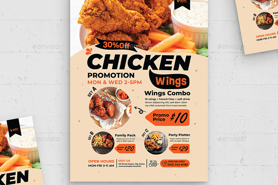 Food Flyer Template, Print Templates | GraphicRiver