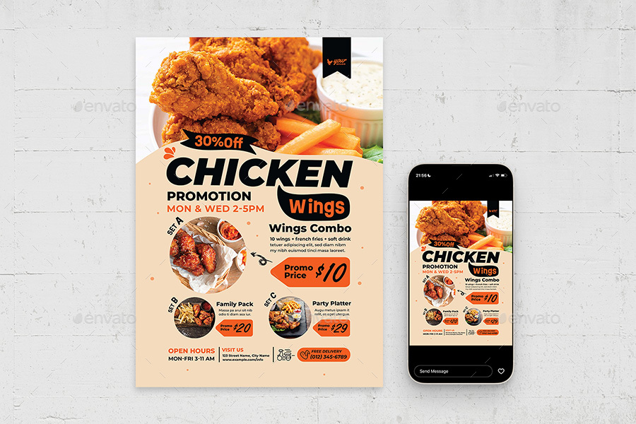 Food Flyer Template, Print Templates | GraphicRiver