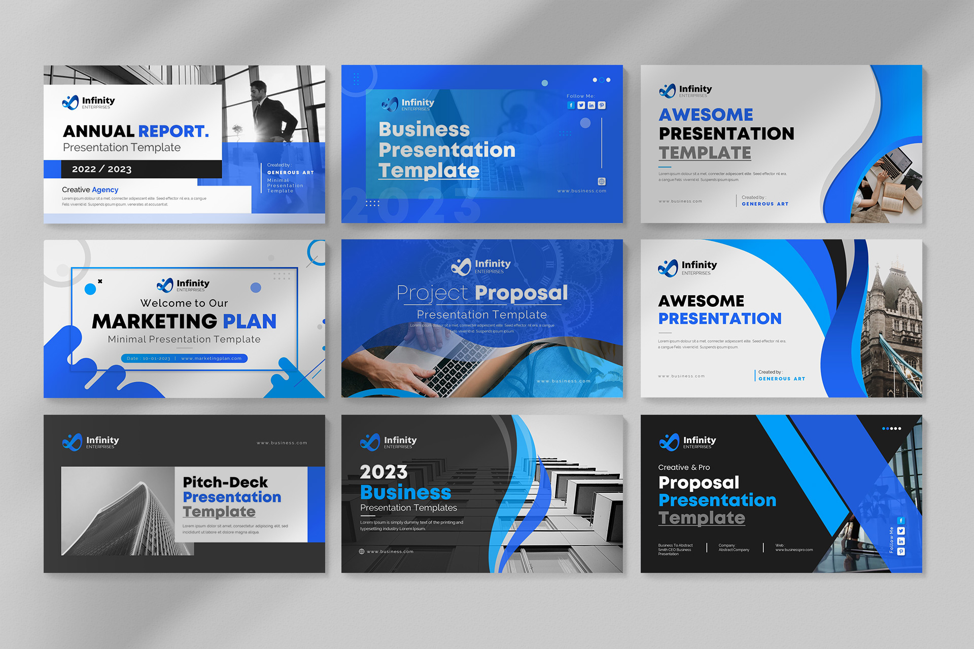 Infinity Business Google Slides Template, Presentation Templates ...