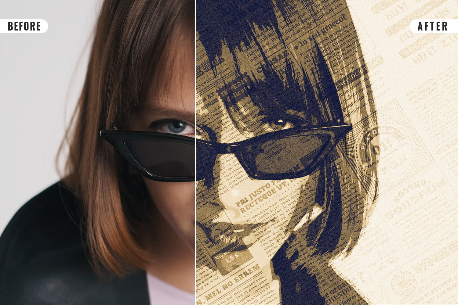 Newspaper Photo Effect, Add-ons | GraphicRiver