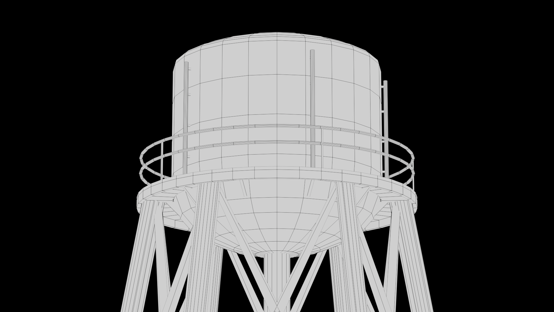 Water Tower Tank Low Poly Low-poly 3D model by Atlant3D | 3DOcean