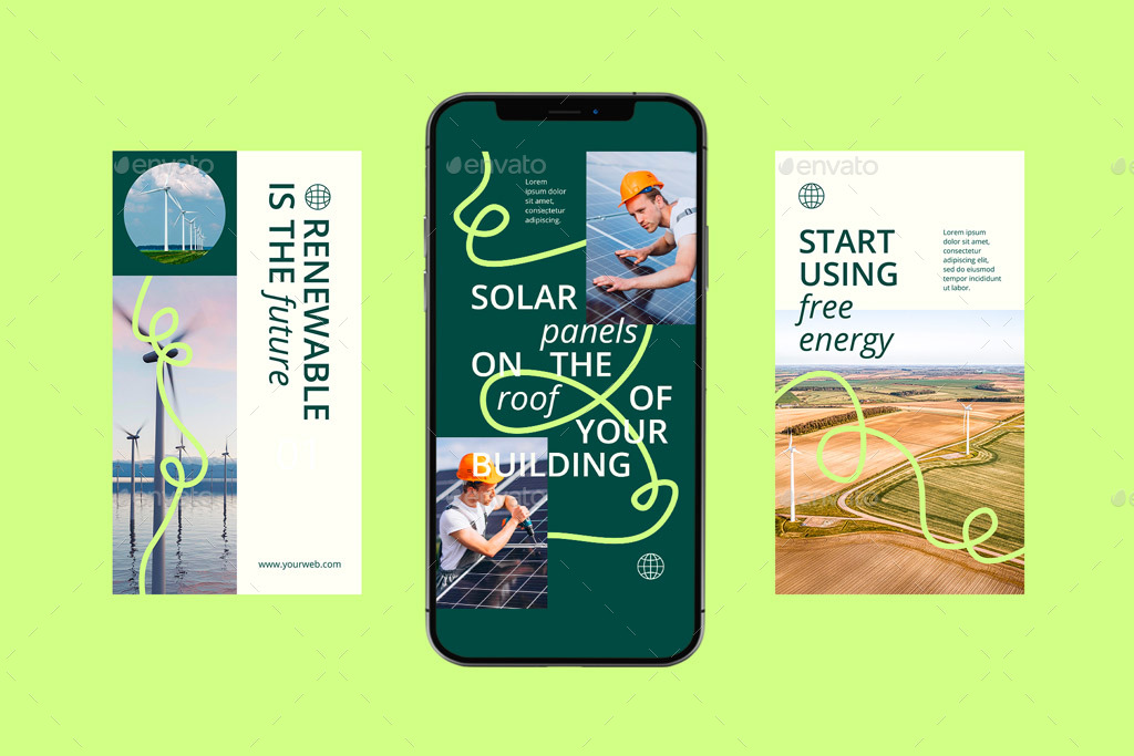 Renewable Energy - Social Media Templates, Web Elements | GraphicRiver