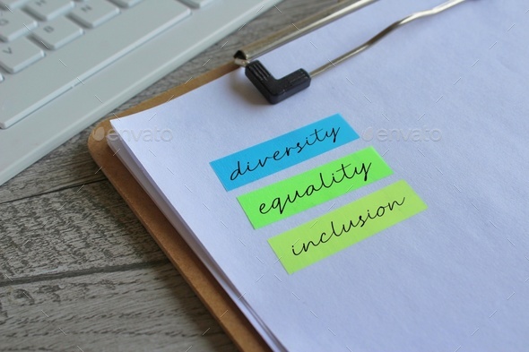 Paper clipboard with text Diversity Equality Inclusion Stock Photo by ...