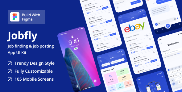 Jobfly - Job Board Figma UI Template for Job Portal Mobile App by themeix