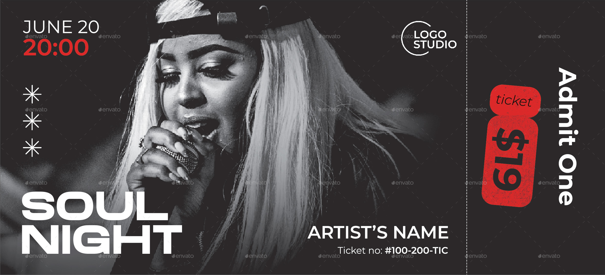 Music Night Ticket, Print Templates | GraphicRiver