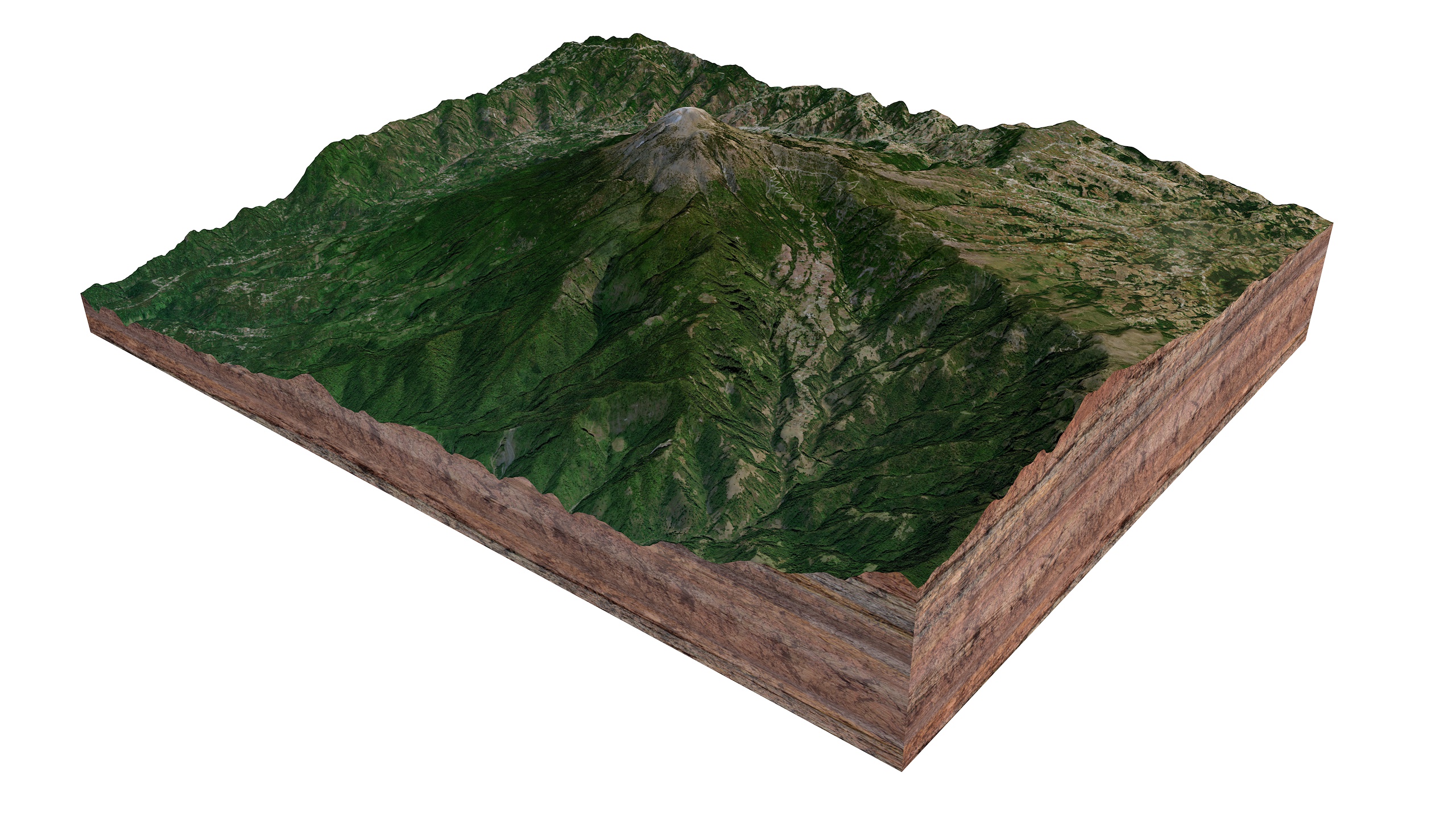 Volcan Tajumulco Stratovolcano Guatemala Terrain 3d model by TurboCG