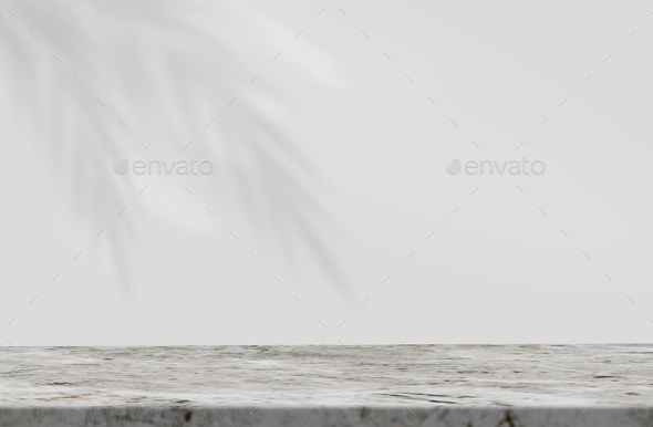 Empty marble table for product mockup and grey background. Modern ...