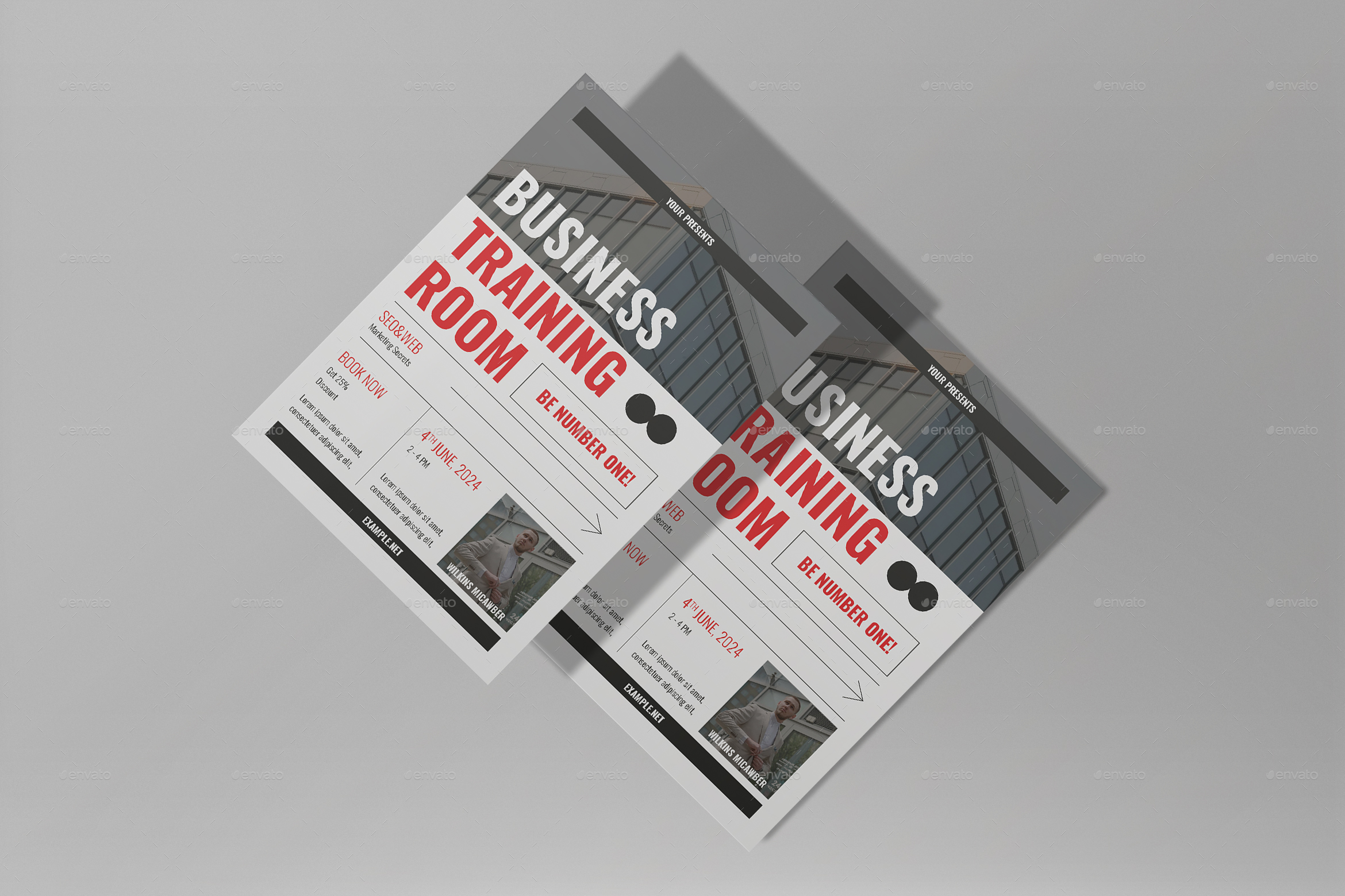 Grey Minimalist Business Training Room Flyer, Print Templates ...