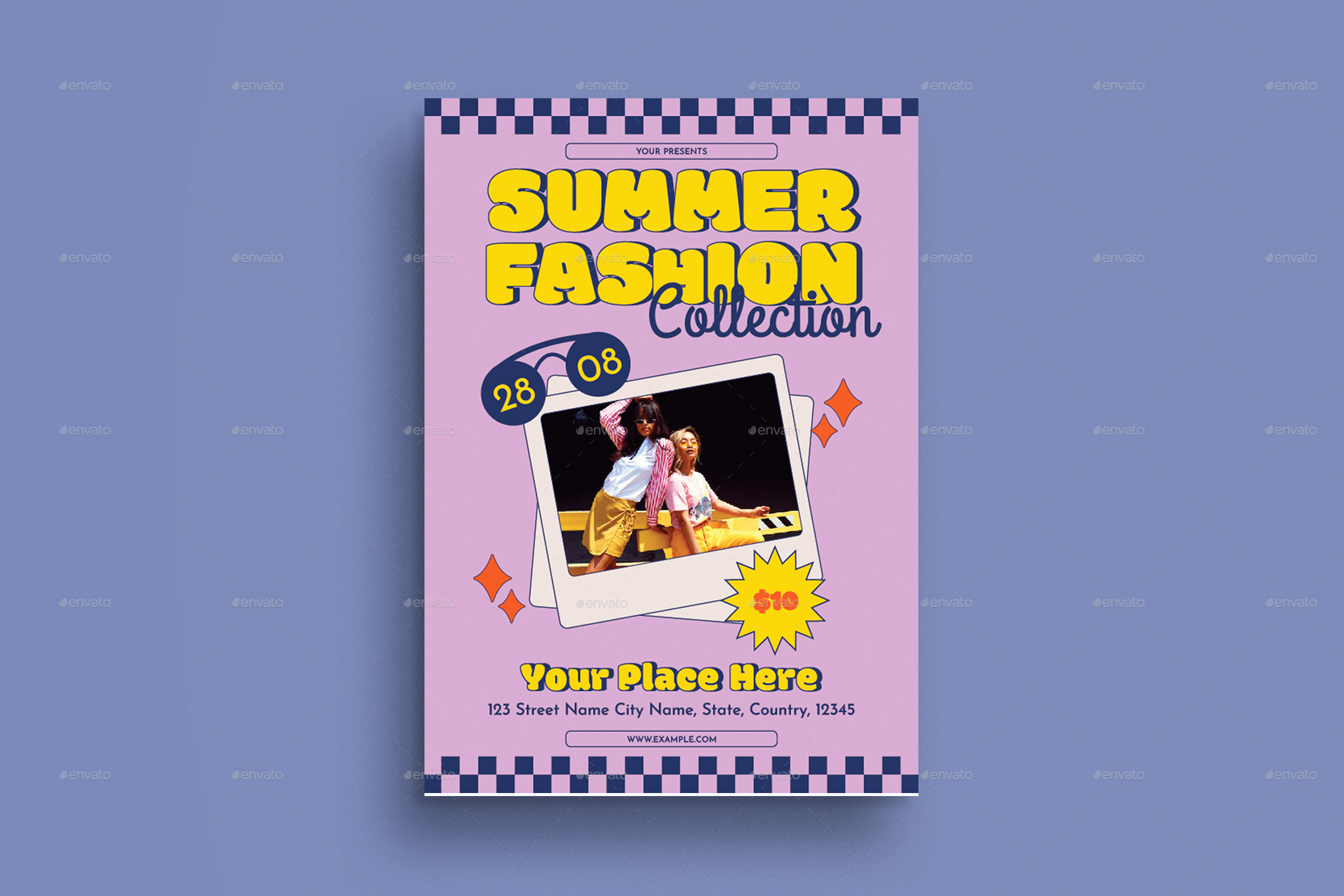 Pink Retro Summer Fashion Collection Flyer, Print Templates | GraphicRiver