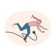 Clumsy Woman Fall Stumble with Power Cable, Vectors | GraphicRiver