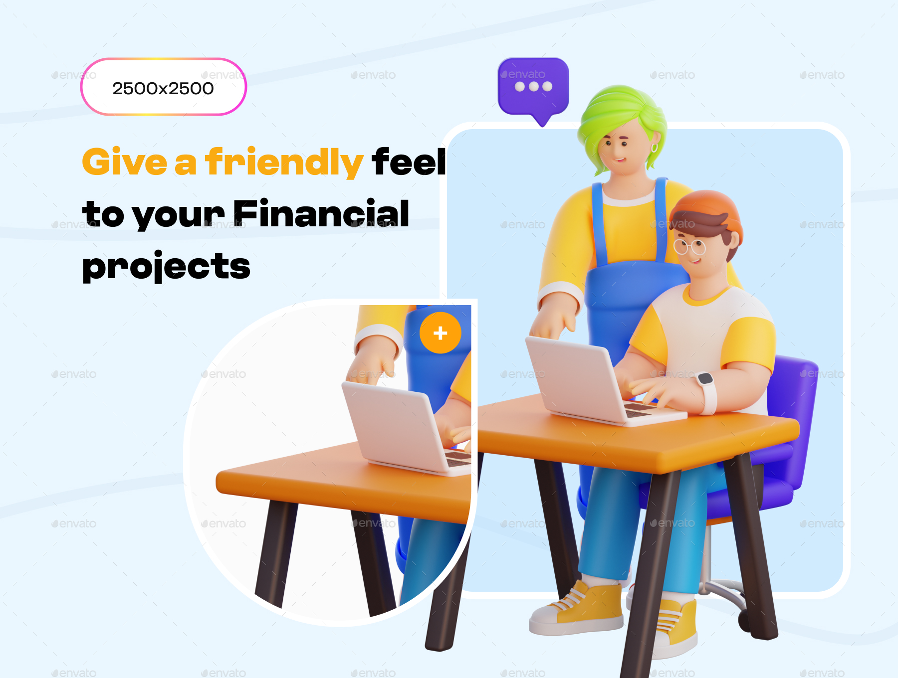 Financial Technology and Workplace, Graphics | GraphicRiver