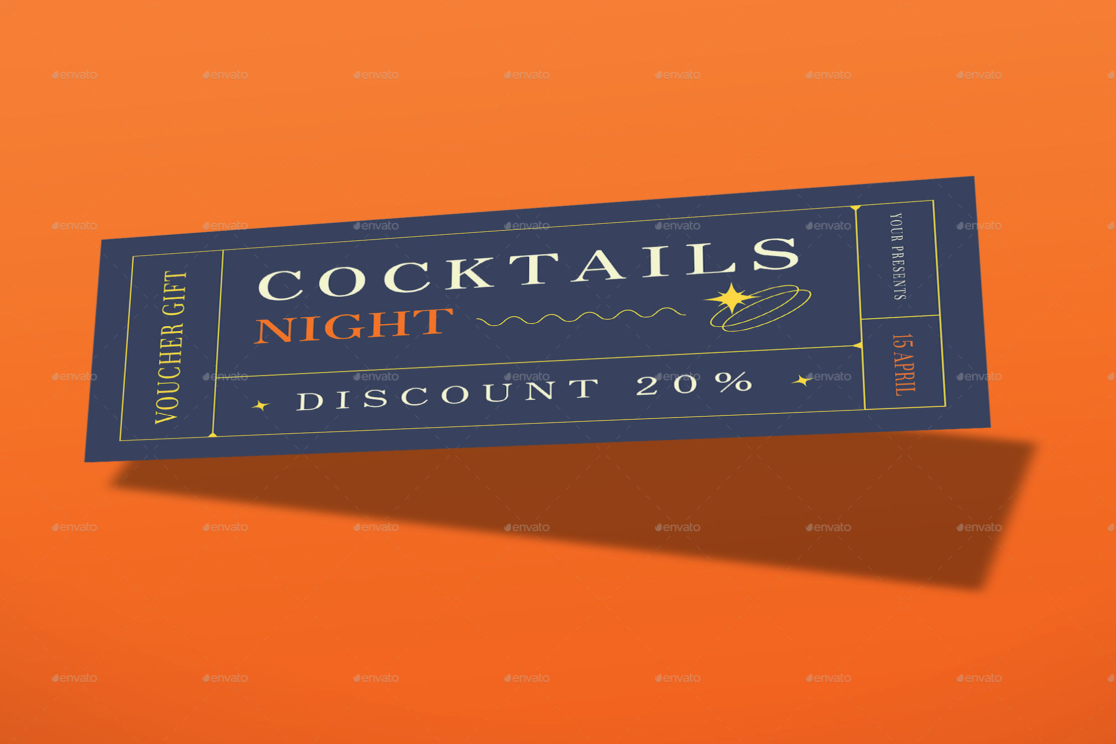 Cocktail Night Voucher Gift by ZulfanStudio | GraphicRiver