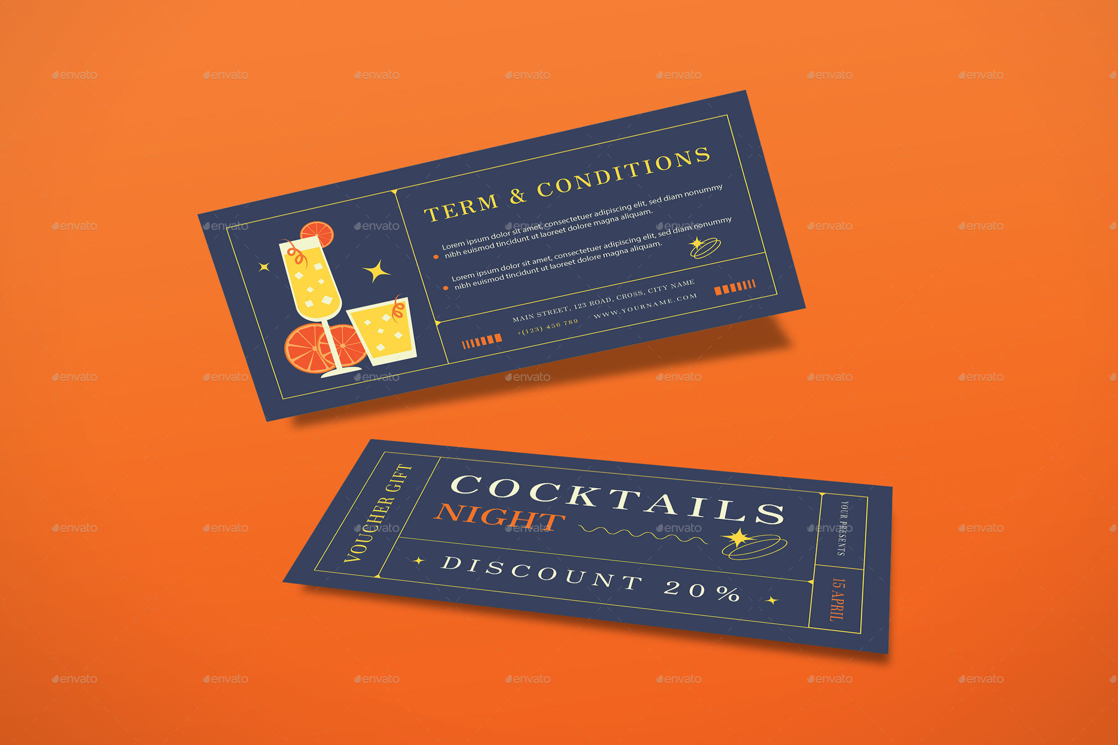 Cocktail Night Voucher Gift by ZulfanStudio | GraphicRiver