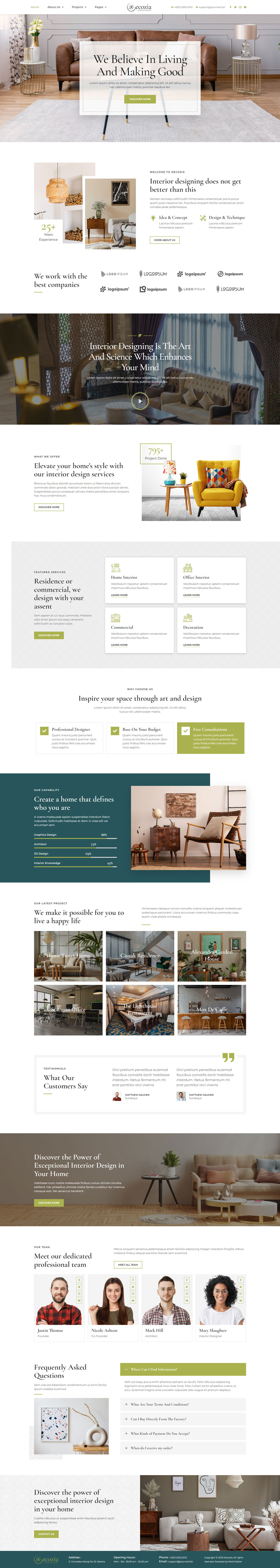 Decozia - Interior Design Service Elementor Template Kit by moxcreative