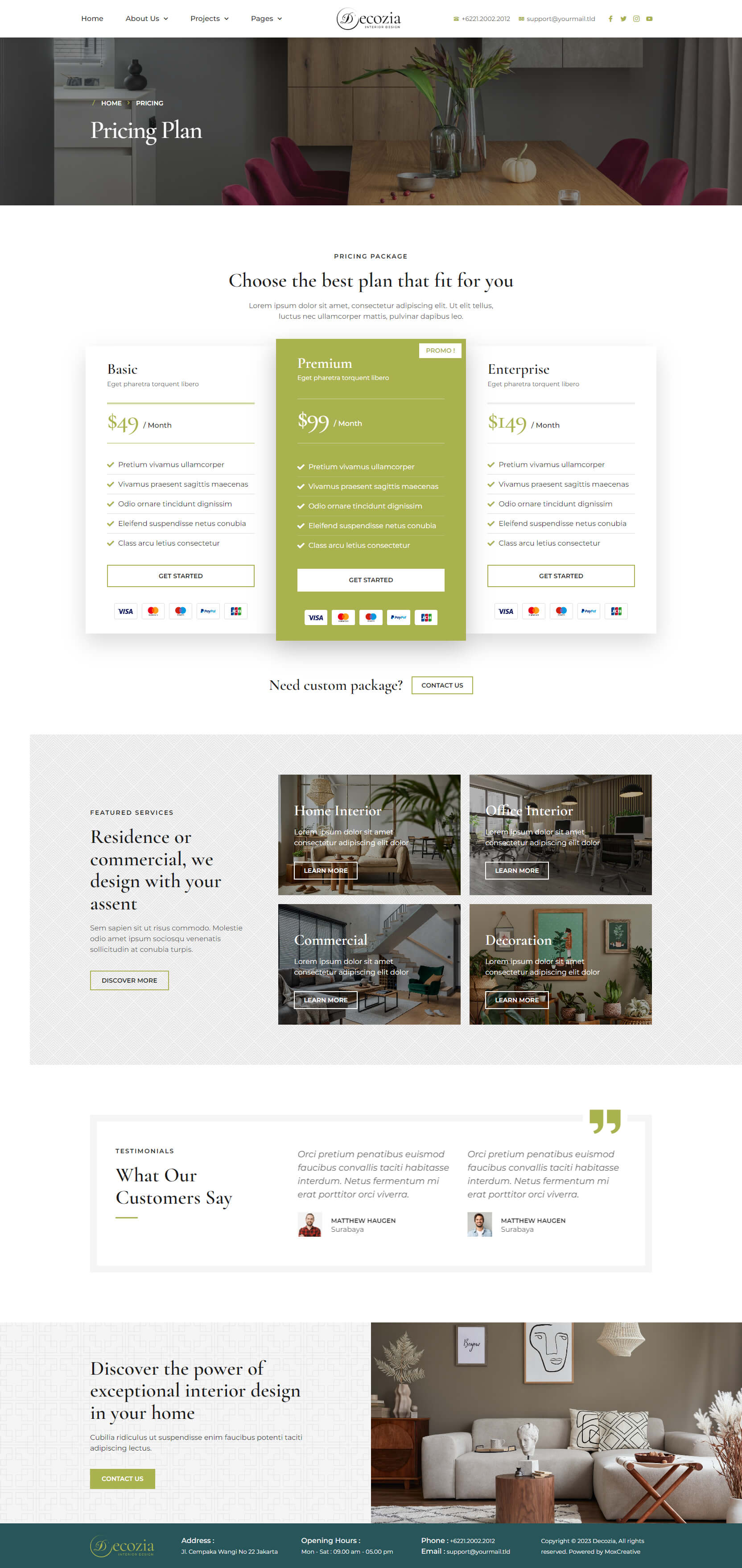 Decozia - Interior Design Service Elementor Template Kit by moxcreative