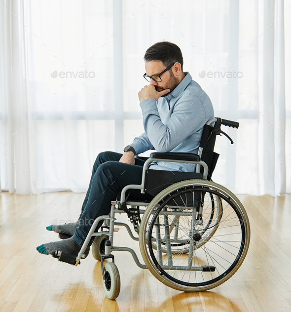 disability wheelchair disabled man handicap sitting handicapped health ...