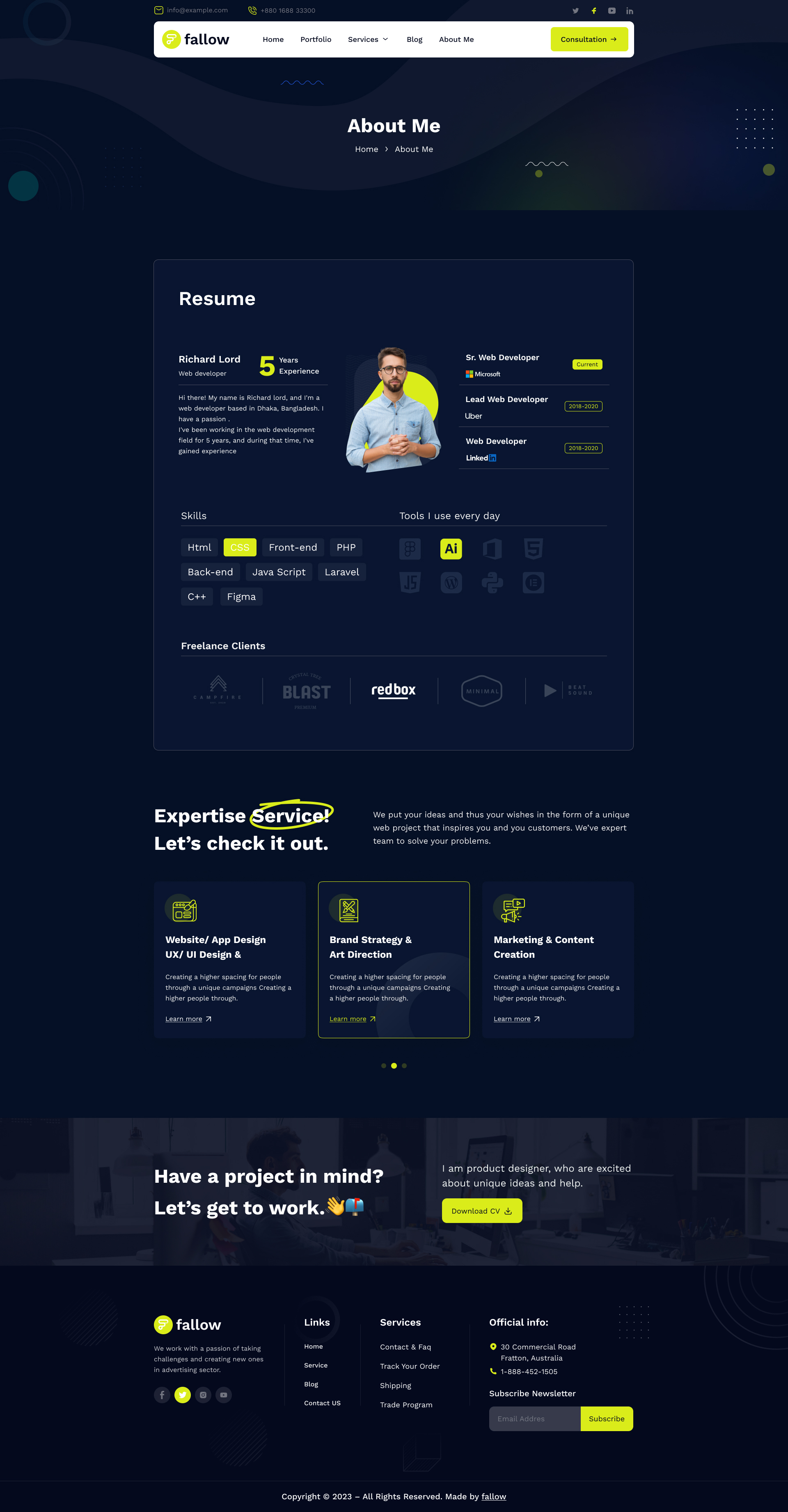 Fallow - Personal Portfolio Figma UI Templates by QuomodoTheme ...