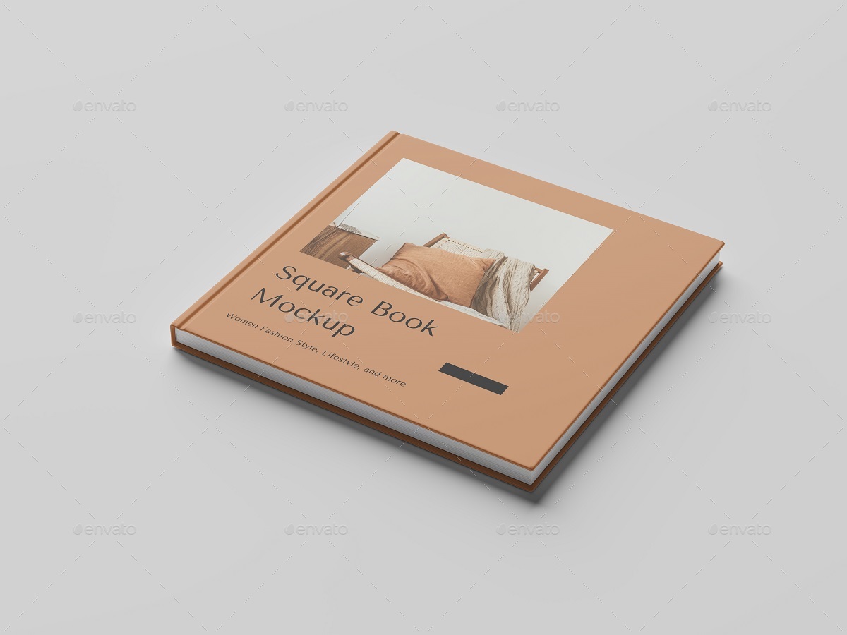 Square Book Mockup, Graphics | GraphicRiver