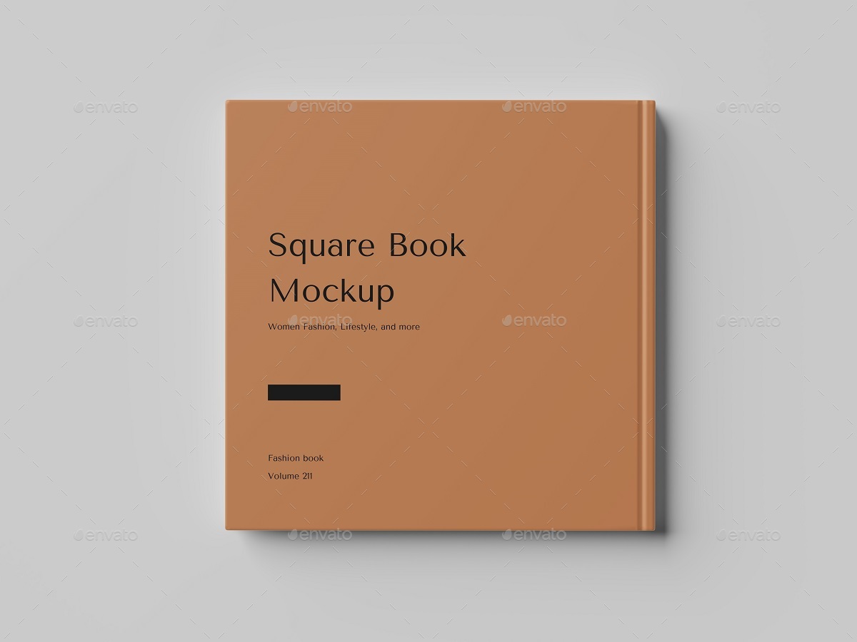 Square Book Mockup, Graphics | GraphicRiver